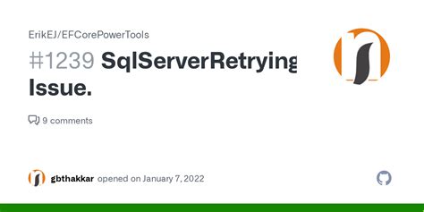 sqlserverretryingexecutionstrategy issue · issue 1239 · erikej