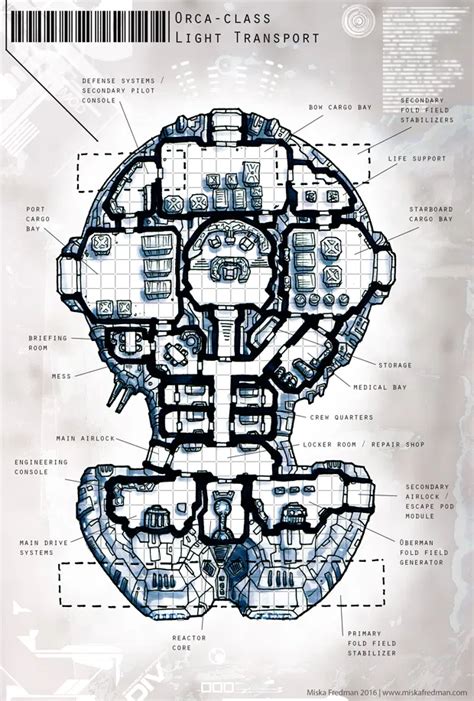Map Orca Class Light Freighter — Miskas Maps Rpg Cartography Star