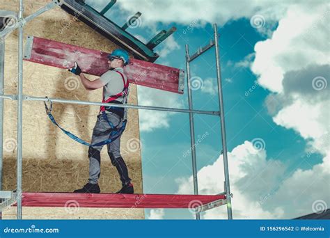 Construction Scaffolding Install Stock Photo Image Of Closeup Checkup 156296542
