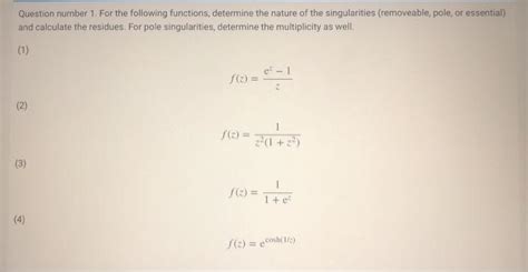 solved question number 1 for the following functions