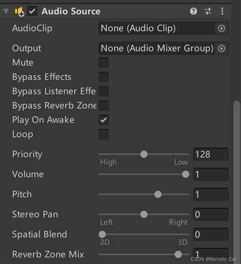 unity 音频组件与脚本控制方法 play on awake csdn博客