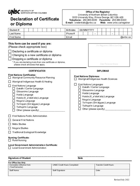 Fillable Online Declaration Of Certificate Or Diploma Fax Email Print