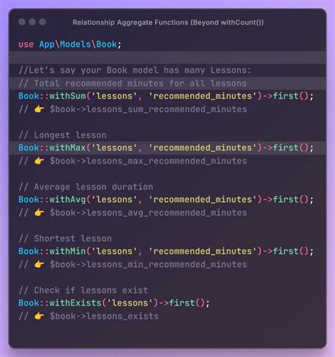 Eloquent Trick Relationship Aggregate Functions Beyond Withcount