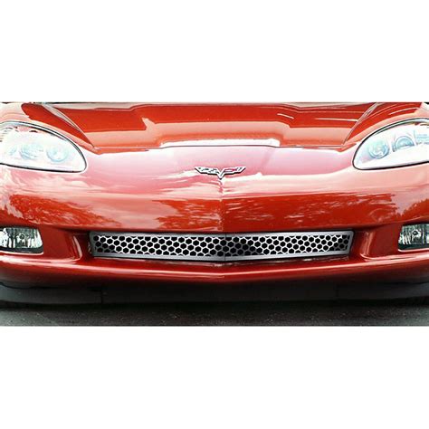Corvette Front Lower Grille Laser Mesh Stainless Steel Black Stealth