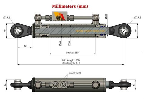 Hydraulic Top Link Cat 1 1 Ball With Locking Block 2 Hoses Various