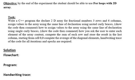 I Want Flowchart And Code Objective By The End Of The Experiment The Student Should Be Able To