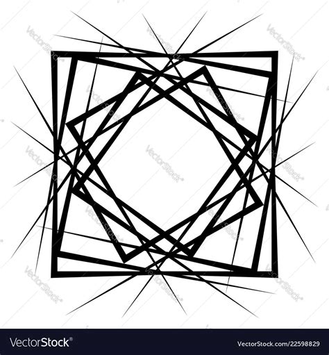 Geometric Abstract Square Element Intersecting Vector Image