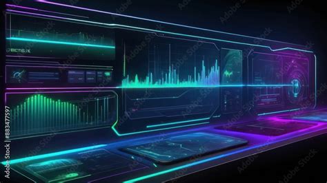Futuristic HUD Interface Background With Holographic Graphics And Data Visualization Screens