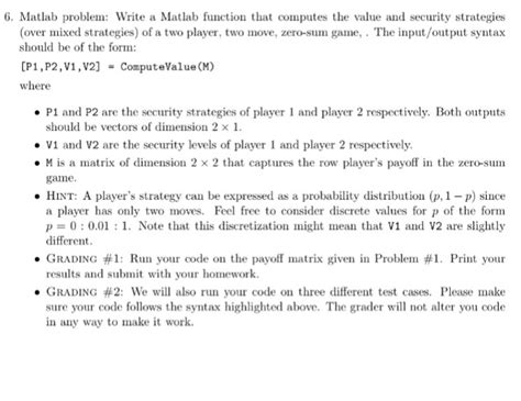 Solved 6 Matlab Problem Write A Matlab Function That