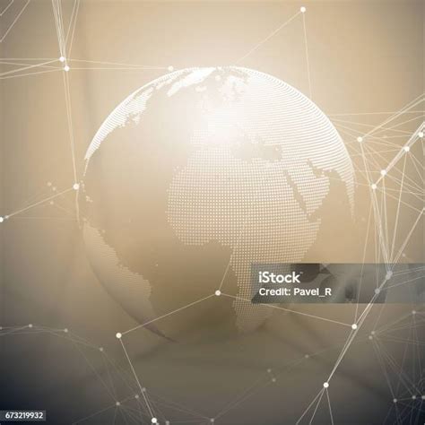 화학 패턴 연결 라인과 점으로 점선 세계 지구 분자 구조 과학 의학 Dna 연구 과학 또는 기술 개념 기하학적 디자인 추상배경 건강관리와 의술에 대한 스톡 벡터 아트 및