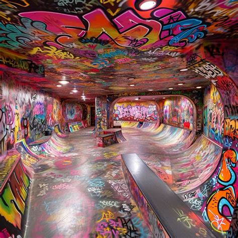 Altered Alley Skate Park Graffiti Skateboarding Venue Colorful