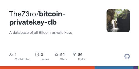 Github Thez3robitcoin Privatekey Db A Database Of All Bitcoin