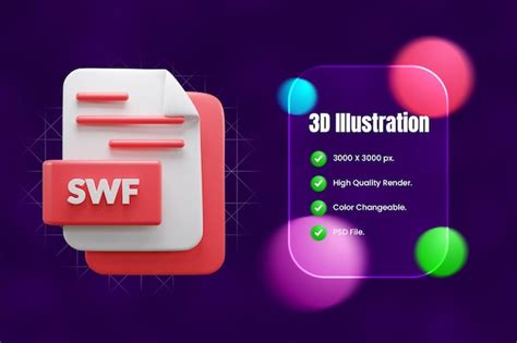 Premium Psd Swf File 3d Icon Or Swf File 3d Icon Illustration
