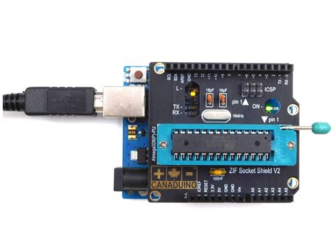 Zif Socket Shield For Arduino V2 Atmega328p Programmer Diy Soldering Kit Canaduino®