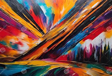 Generated Illustration Of An Abstract Artwork With Intersecting Lines And Shapes Stock