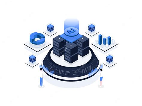 Premium Vector Big Data Analytics Isometric Illustration Flat Color