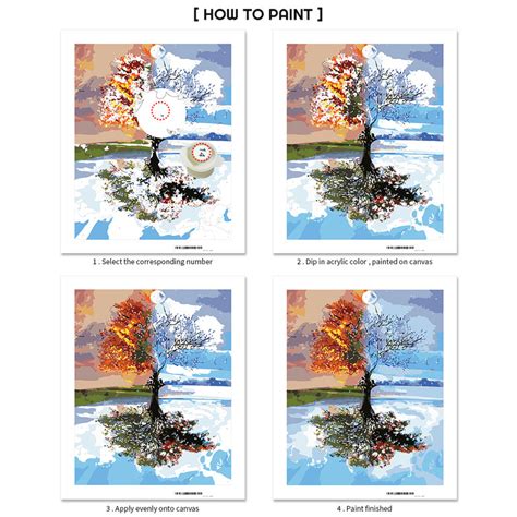 Gatyztory 숫자로 그림 캔버스에 돌 숫자로 풍경 사진 홈 장식 Diy 성인 키트 숫자로 색칠 수공예품 및 바느질
