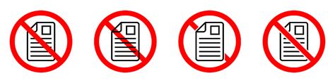 문서 아이콘으로 빨간색 라운드 기호를 중지하거나 금지합니다 파일이 금지되었습니다 0명에 대한 스톡 벡터 아트 및 기타 이미지 0명 개념 경계 표지 Istock