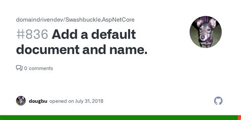 add a default document and name · issue 836 · domaindrivendev