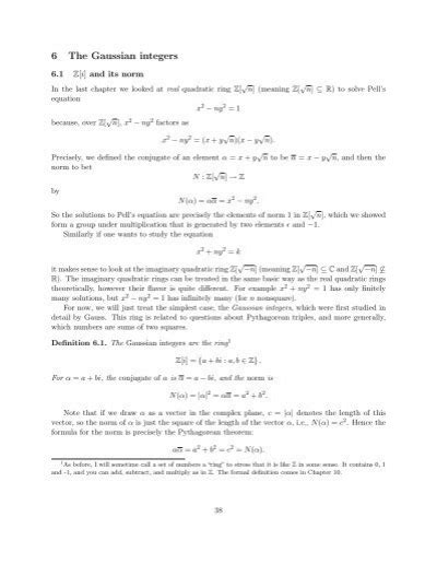 The Gaussian Integers