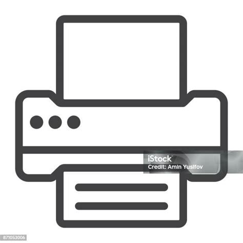 프린터 라인 아이콘 웹 및 모바일 팩스 기호 벡터 그래픽 흰색 배경 Eps 10에 선형 패턴 개념에 대한 스톡 벡터 아트 및