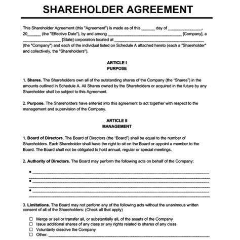 Clauses In A Shareholders Agreement The Startup Gig1