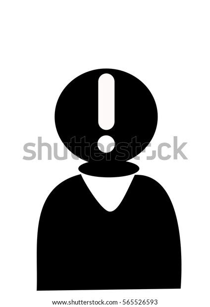 Man Icon Exclamation Mark On His Stock Vector Royalty Free 565526593 Shutterstock