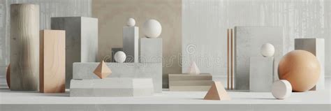 A Mix Of Geometric Objects In Various Sizes And Orientations Create An