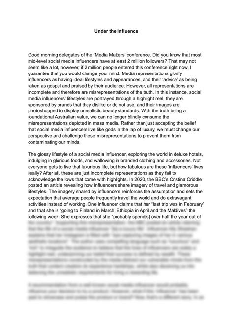 Yr 11 Ia1 Persuasive Speech English Year 11 Qce Thinkswap