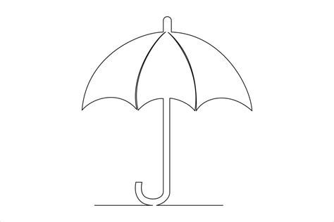 Continuous Single Line Drawing Of Umbrella Abstract Umbrella Line Art
