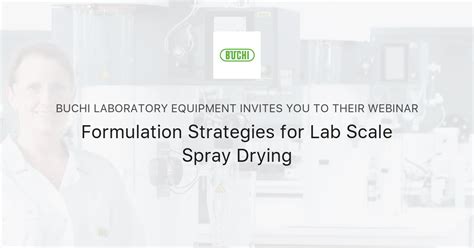 Formulation Strategies For Lab Scale Spray Drying Buchi Laboratory