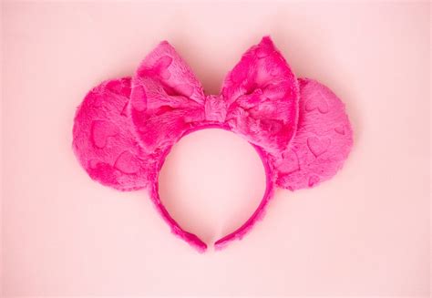 Sweethearts Candy Ears Fuzzy Ears Valentines Day Ears Hot Pink Ears