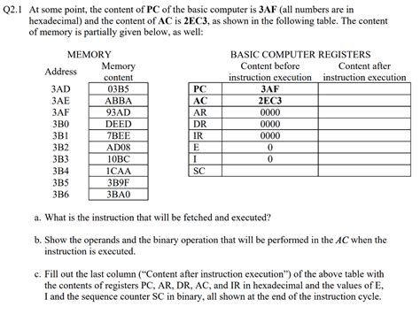 Q21 At Some Point The Content Of Pc Of The Basic