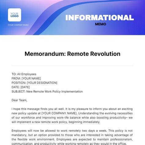 Free Informational Memo Template To Edit Online