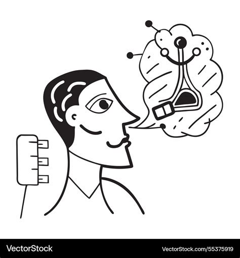 Scientist With Ai Neural Network Concept Vector Image