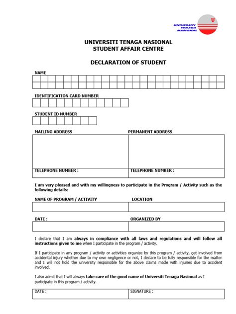 Declaration Form Pdf
