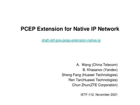 Pdf Pcep Extension For Native Ip Network Boris Khasanov