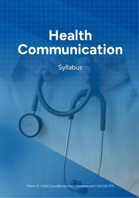 Health Communication Syllabus Template Edit Online And Download Example