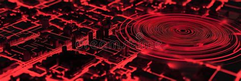 Red Seismic Waves Radiating From The Earthquake S Epicenter Ripple Through The City Unleashing
