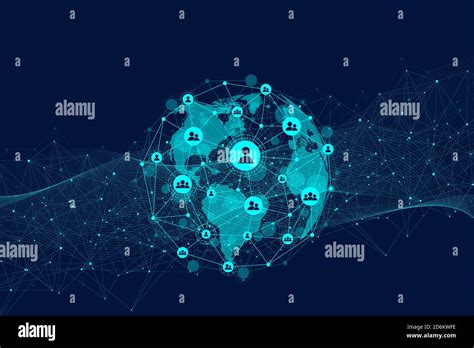 Global Network Connection Concept Big Data Visualization Social Network Communication In The