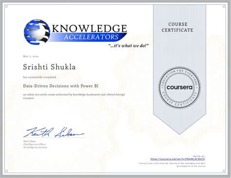 🎓 Completed Data Driven Decisions With Power Bi Certification By Knowledge Accelerators 💼💡 Let