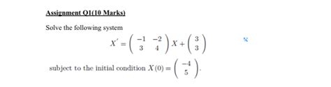 solved assignment 01 10 marks solve the following system 1