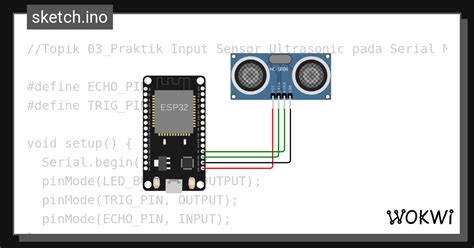 Topik Praktik Input Sensor Ultrasonic Pada Serial Monitor Wokwi ESP STM Arduino Simulator
