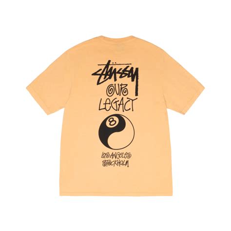 스투시 X 아워레가시 워크샵 8볼 피그먼트 다이드 음양 티셔츠 블랙 Stussy Kream