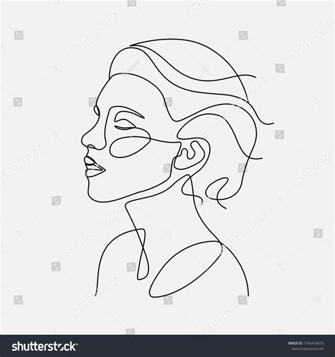 여성 머리 벡터 선형화 선 스타일 스톡 벡터로열티 프리 1745416673 Shutterstock