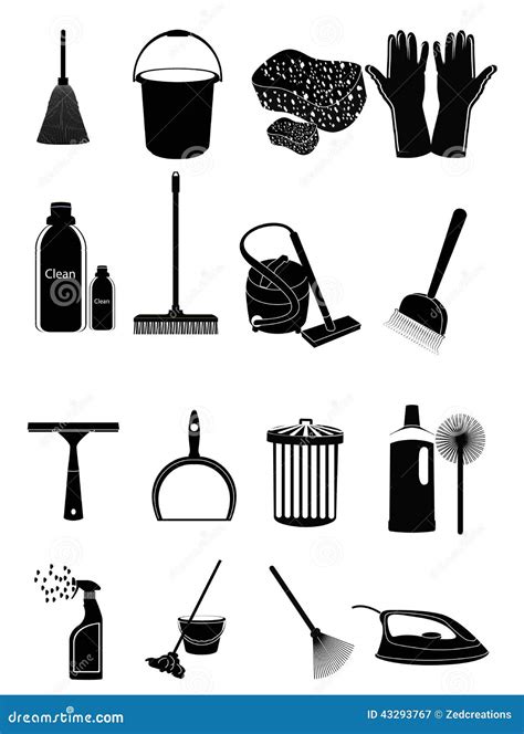 Cleaning Icons Stock Vector Image