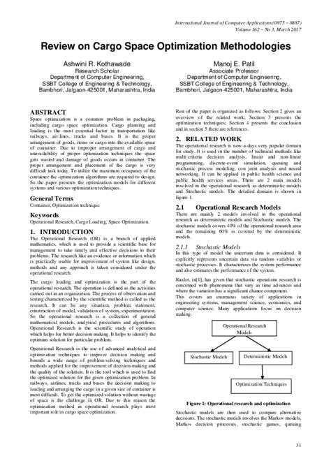 Pdf Review On Cargo Space Optimization Methodologies
