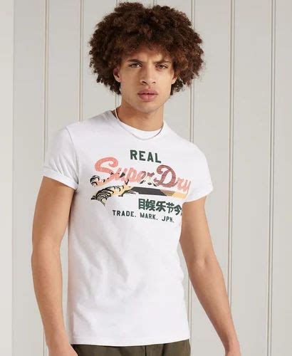 Round White Branded Superdry T Shirt Half Sleeves Printed At ₹ 180