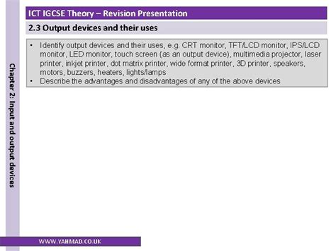 Ict Igcse Theory Revision Presentation 2 3 Output