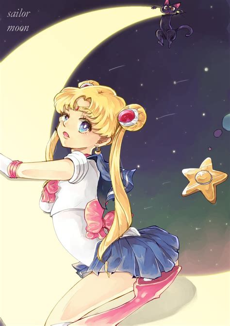 Tsukino Usagi Sailor Moon And Luna Bishoujo Senshi Sailor Moon Drawn By Zetugin Danbooru